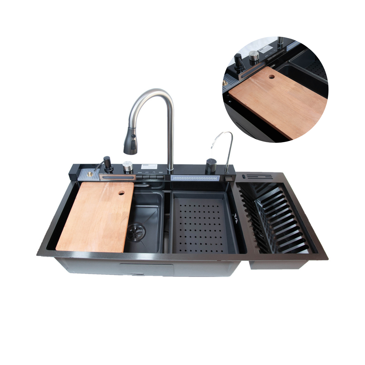 Lavaplatos Moderno Acero Inoxidable 304 Con Escurridor Panal – Pamo